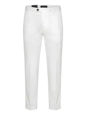 MICHAEL COAL Tailored Pressed Crease Trousers - White