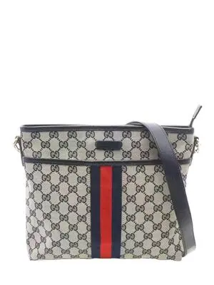 Gucci Gg Canvas Web Stripe Crossbody Bag - Neutrals