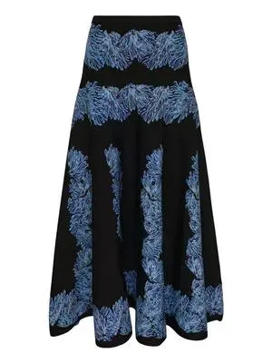 Ulla Johnson Alessia Knit Jacquard Midi Skirt - Black