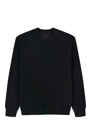 Boggi Milano Crew Neck Jumper In Merino Wool Blend Wooltech - Black
