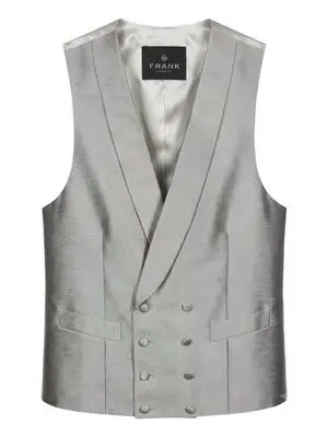 FRANKS Frank Double-breasted Jacquard Waistcoat - Grey