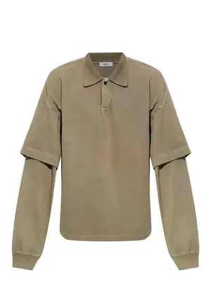 AGOLDE Layered-sleeve Polo Shirt - Neutrals