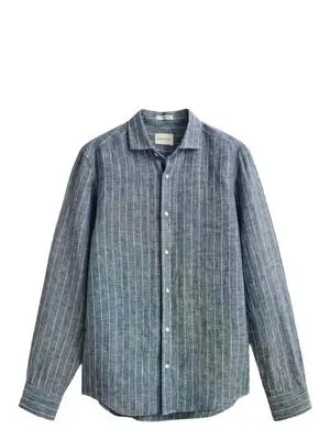 Gant Striped Linen Shirt - Blue
