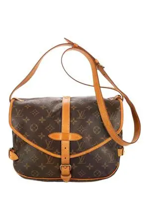 LOUIS VUITTON 25 Saumur Monogram Canvas Shoulder Bag - Brown