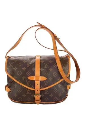 LOUIS VUITTON 25 Saumur Monogram Canvas Shoulder Bag - Brown