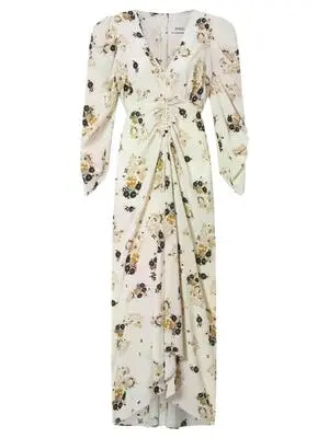 Isabel Marant Étoile Albini Floral Print Stretch-silk Midi Dress - Neutrals