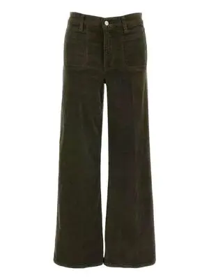 FRAME Corduroy Texture Palazzo Pants - Green