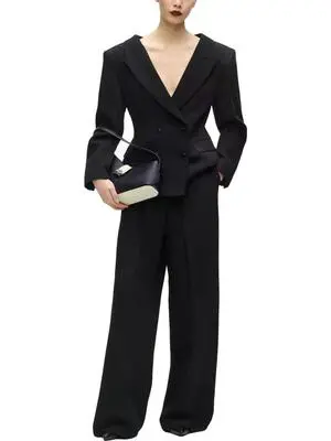 Karl Lagerfeld Wide Shoulder Blazer - Black