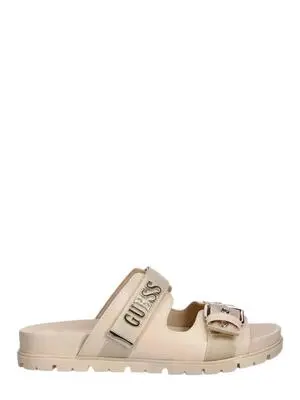 Guess Faxona Buckle-fastening Logo-plaque Sandals - Neutrals