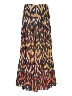 Zimmermann Aster Ikat Print Midi Skirt - Black