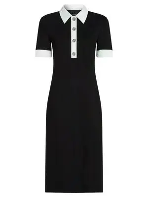 Karl Lagerfeld Contrast Collar Dress - Black
