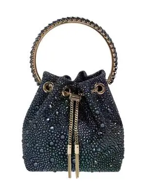 JIMMY CHOO Bon Bon Crystal-embellished Bucket Bag - Blue