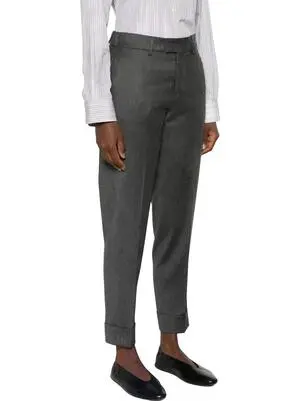 BERWICH Alice Pressed-crease Turn-up Trousers - Grey