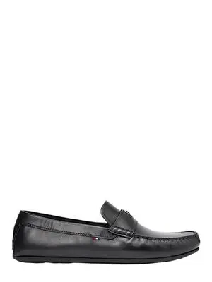 Tommy Hilfiger Flag Plaque Loafers - Black