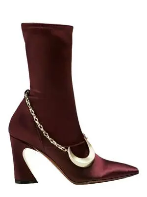 Zimmermann Chain-detail Ankle Boots - Red