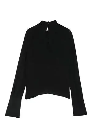 Patrizia Pepe High-neck Pleated Blouse - Black