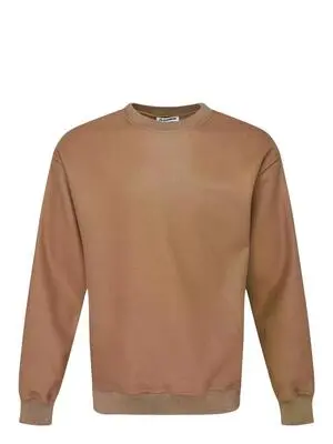 JIL SANDER Wool Melton Crew Neck Sweater - Brown