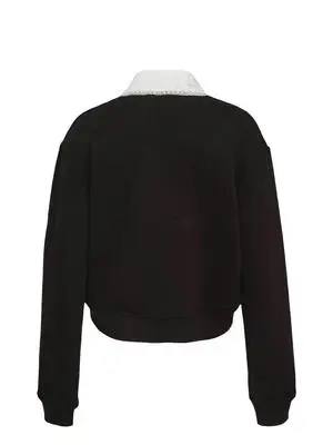 N°21 Lace Collar Button-up Sweatshirt - Black
