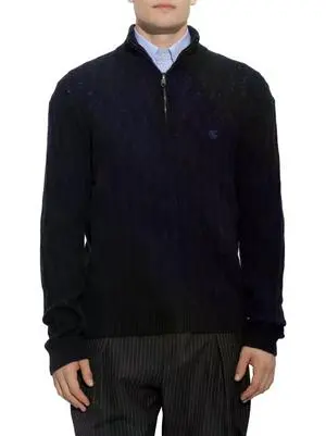 Etro Quarter-zip Cable Knit Sweater - Blue