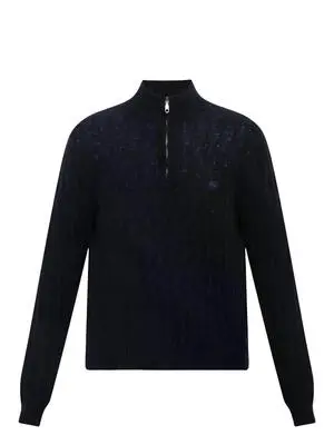 Etro Quarter-zip Cable Knit Sweater - Blue