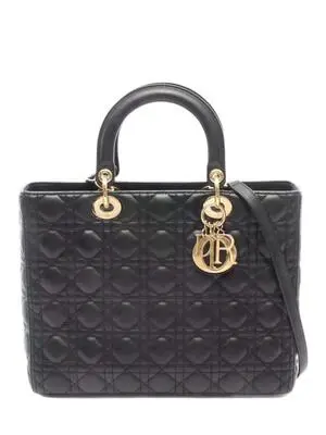 Dior Lady Cannage Tote Bag - Black