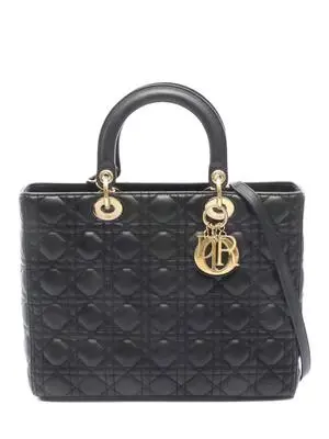 Dior Lady Cannage Tote Bag - Black