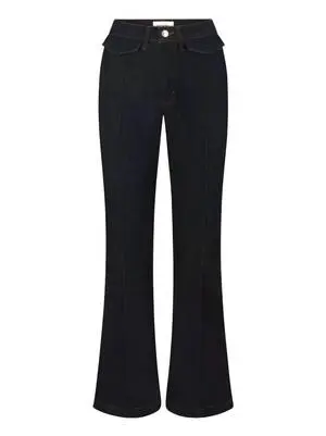 FRAME Seam-detail Flap-pocket Flared Jeans - Blue