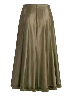 VINCE Vince Pleated Satin Skirt