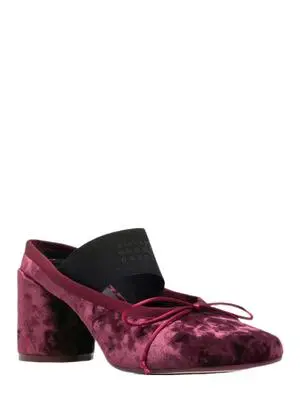 MAISON MARGIELA Velvet Elasticated-strap Pumps - Red