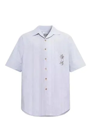VIVIENNE WESTWOOD Bowling Striped Embroidered-logo Shirt - White