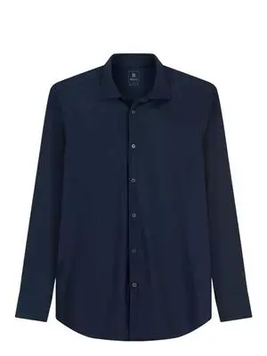 Boggi Milano Shirt In Stretch Nylon B Tech Slim Fit - Blue