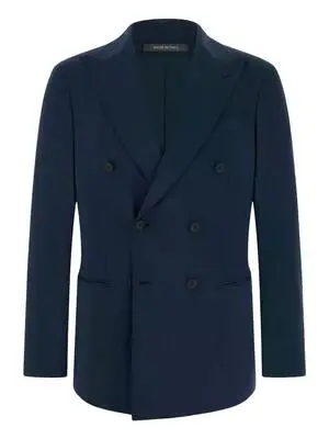 Boggi Milano Blazer Double-breasted Structured Stretch-nylon B Tech - Blue