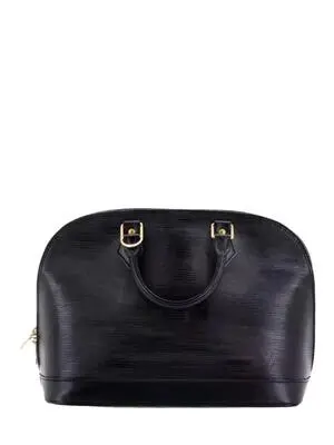 LOUIS VUITTON Vintage Alma Handbag Epi Leather Pm Satchel - Black