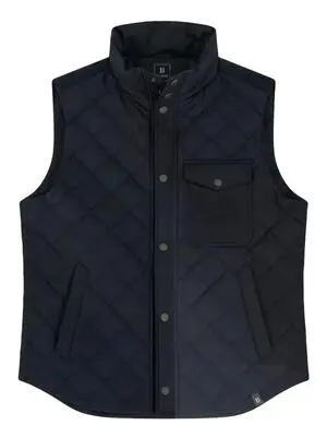 Boggi Milano Padded Technical Fabric Gilet - Blue