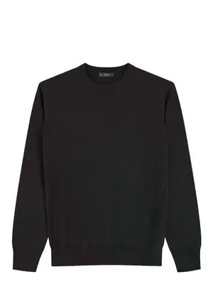 Boggi Milano Extrafine Merino Wool Crew Neck Jumper - Brown