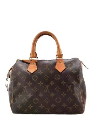 LOUIS VUITTON Louis Vuitton Speedy Handbag Monogram Canvas 25 Satchel Brown