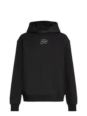 Karl Lagerfeld Rhinestone Autograph Hoodie - Black