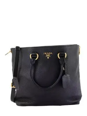 Prada Vitello Daino Convertible Tote Bag - Black