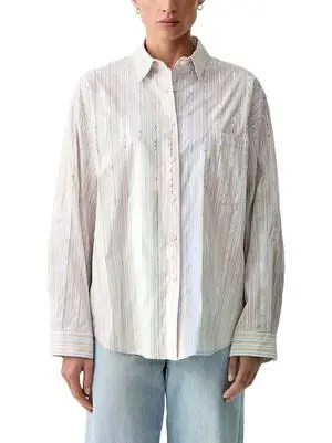 ISABELLE BLANCHE Embellished Striped Shirt - Neutrals