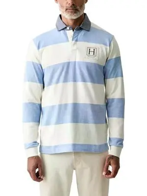 HACKETT LONDON Striped Long-sleeve Polo Shirt - Neutrals