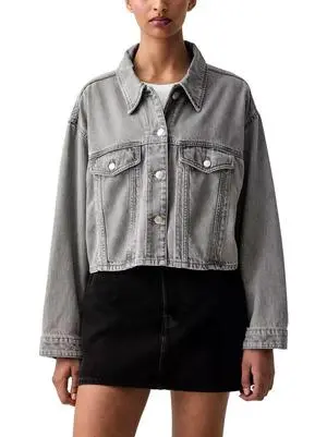 Marc O'polo Acid Wash Denim Jacket - Grey