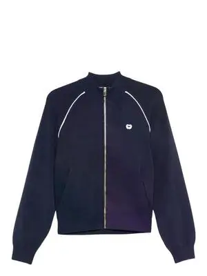 Maje Zip-up Jacket With Ribbed Texture - Blue