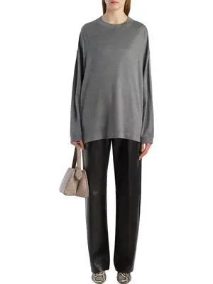 Khaite KHAITE Dylan Top In Heather Silk Grey