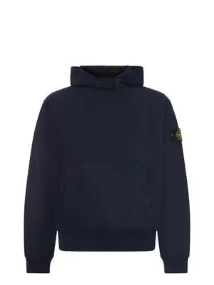 Stone Island Logo Patch Hoodie - Blue