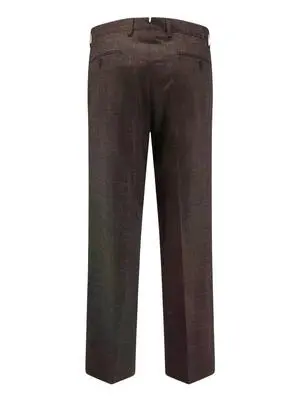 GERMANO 1952 Germano 1952 Brown Check Pattern Pleated Trousers