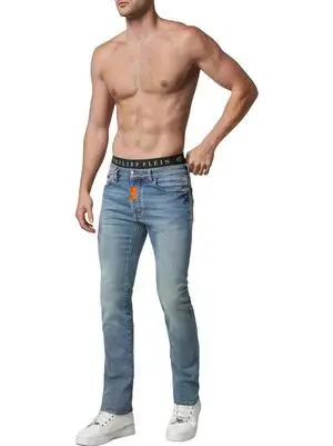 Philipp Plein Straight Supreme Fit Jeans - Blue