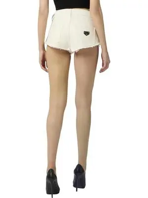 Philipp Plein Hot Pants Denim - Neutrals