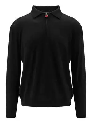 Kiton Quarter-zip Long-sleeve Polo Shirt - Black