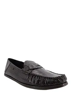 TOM FORD Crocodile-effect Penny Loafers - Brown