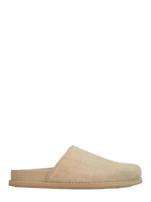 Amiri Monogram Embossed Suede Clogs - Neutrals
